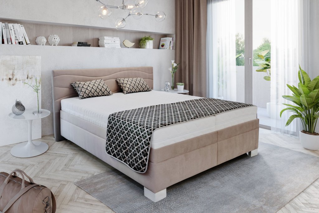 Windsor 200x200 cm béžová, bez matrace (200x200) | postel.cz